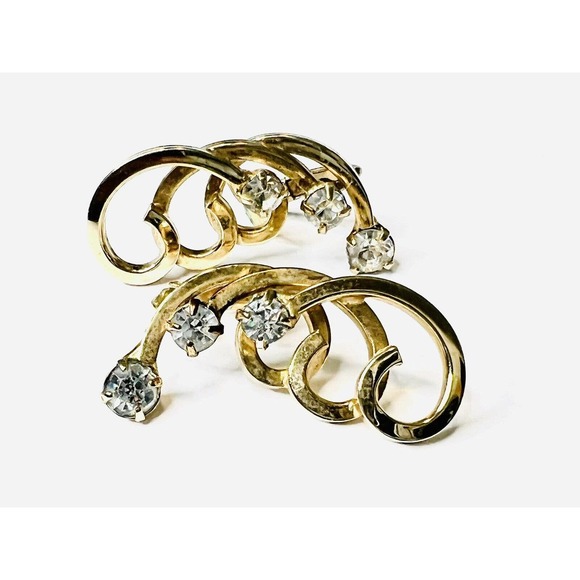 SAC | Jewelry | Vintage Sac Signed Gold Tone Three Stone Delicate Clip ...